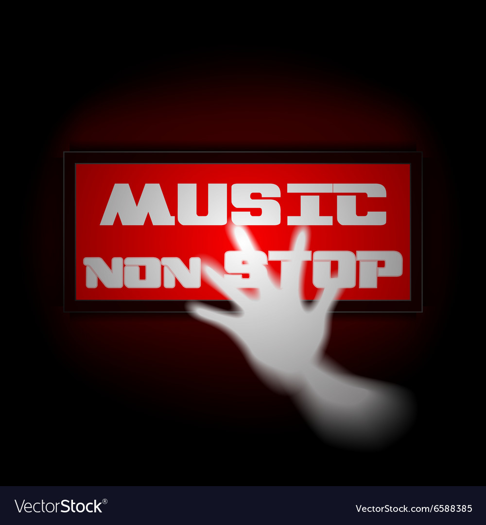 Red display board is illuminated sign non-stop Vector Image