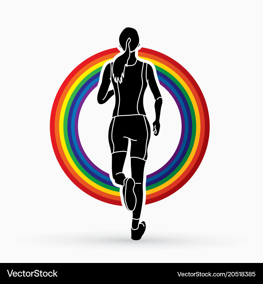 Runners sprinting marathon running Royalty Free Vector Image