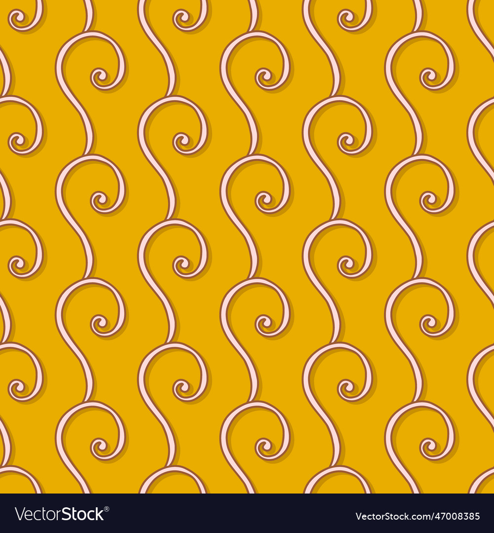 Scrolls vertical stripes seamless pattern Vector Image