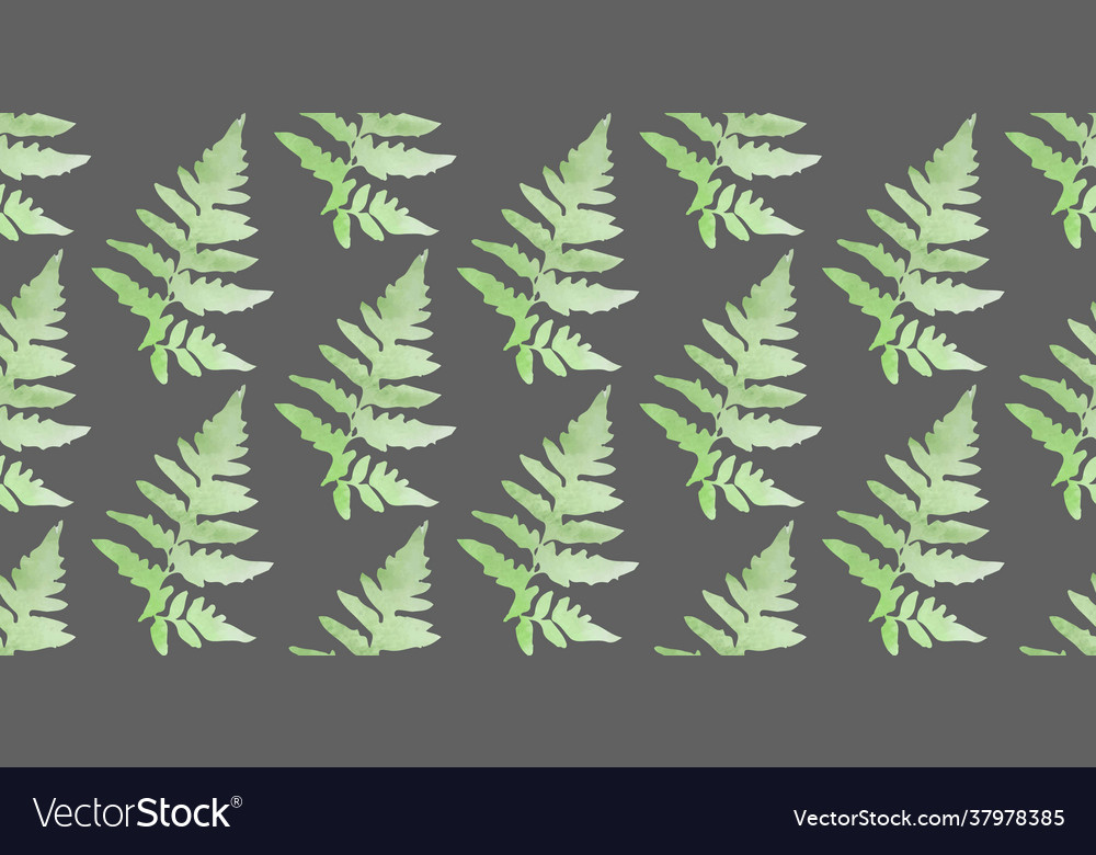 Seamless pattern watercolor ferns Royalty Free Vector Image