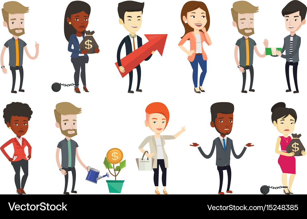 Set of business characters Royalty Free Vector Image
