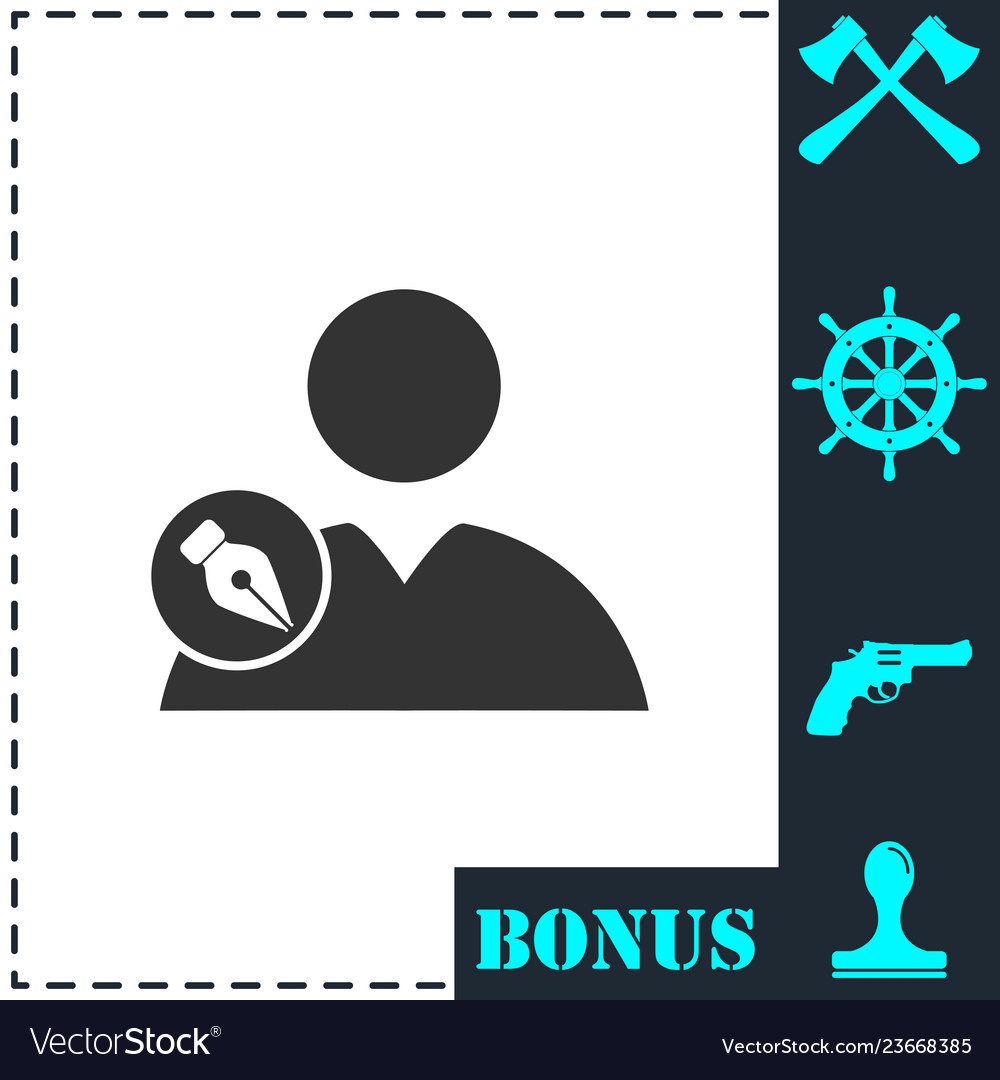 User edit icon flat Royalty Free Vector Image - VectorStock