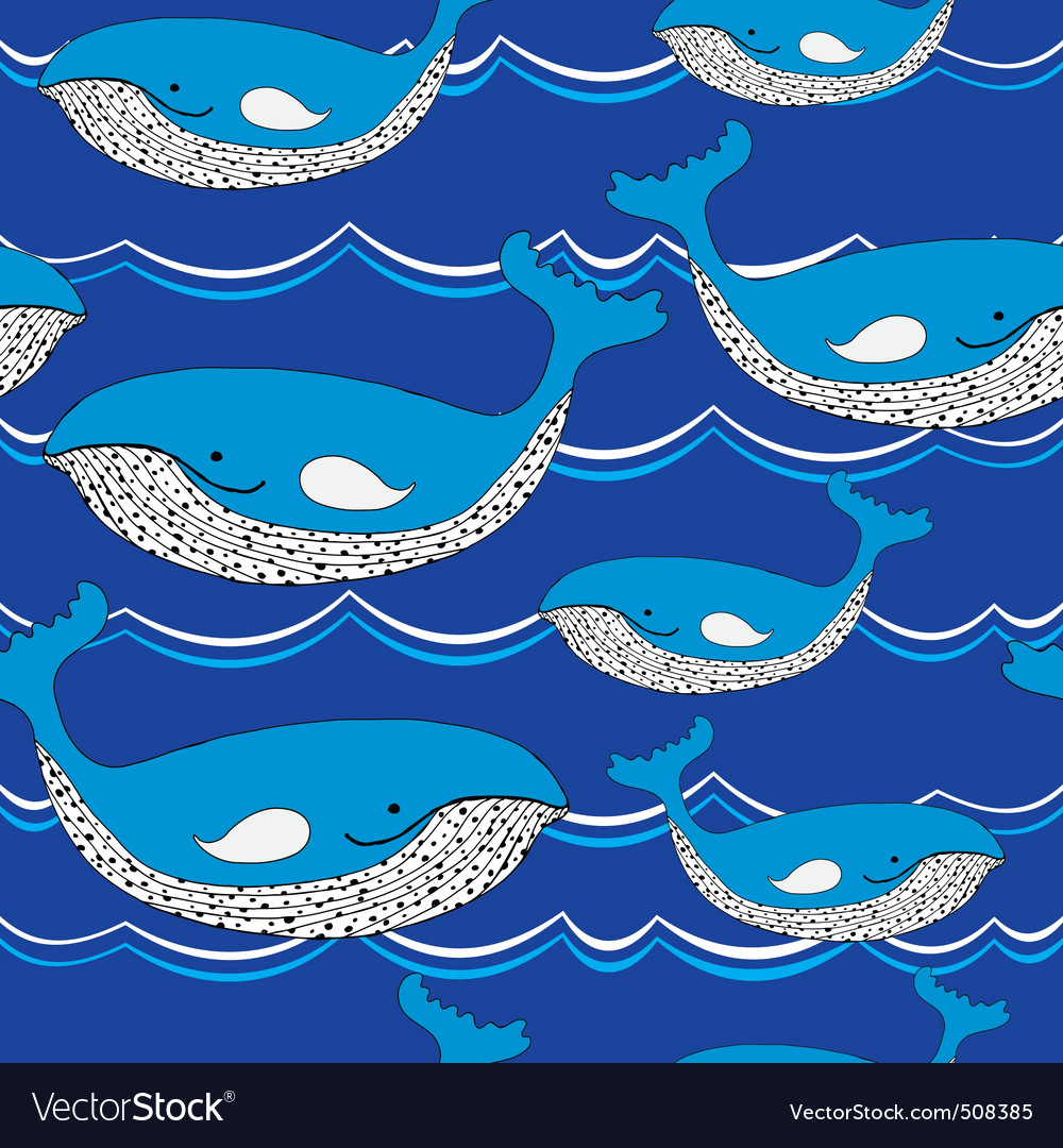 Whales pattern Royalty Free Vector Image - VectorStock