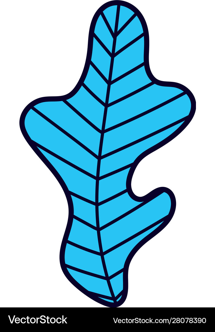 Blue leaf foliage nature ecology icon Royalty Free Vector