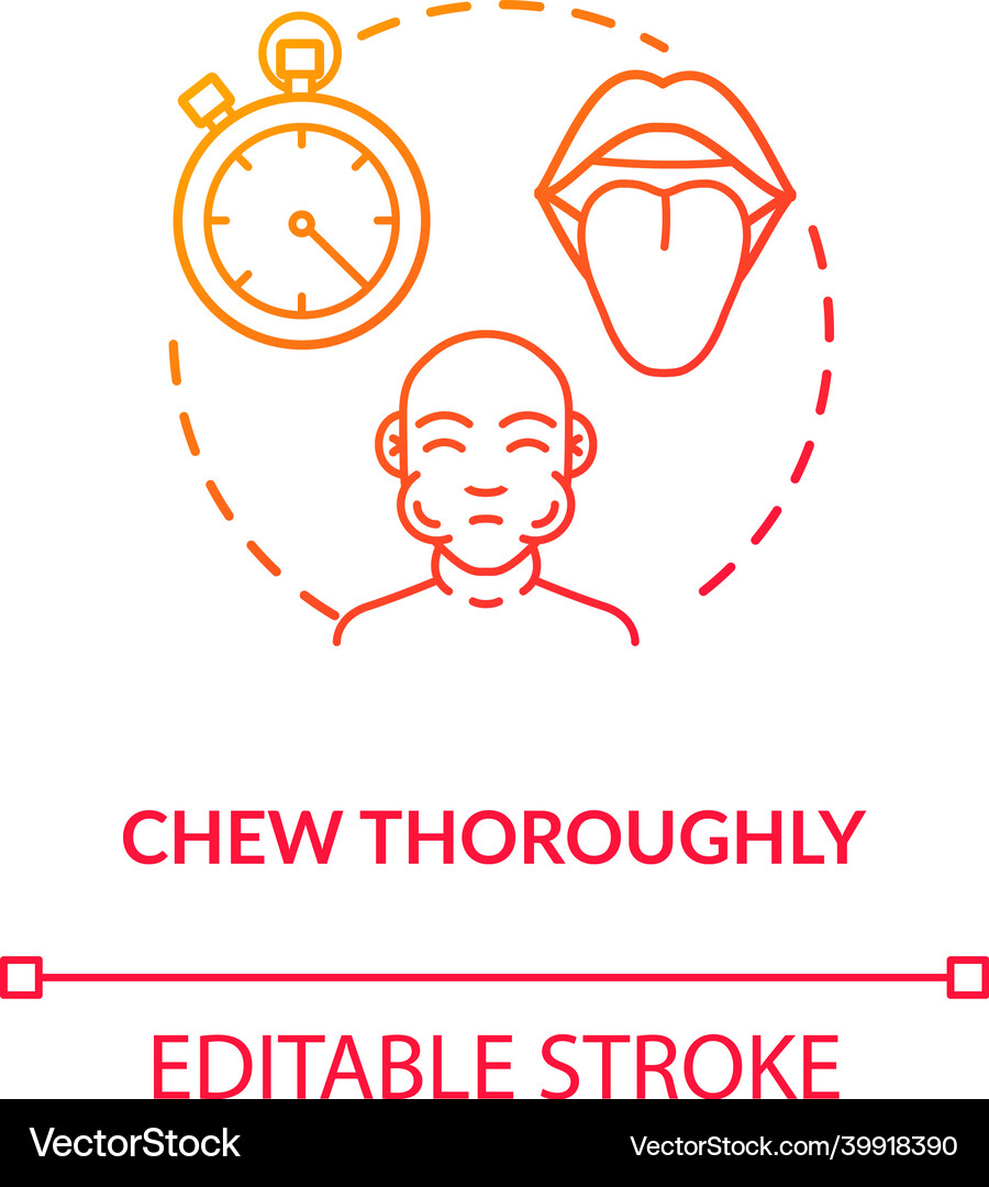 Chew thoroughly concept icon conscious nutrition Vector Image