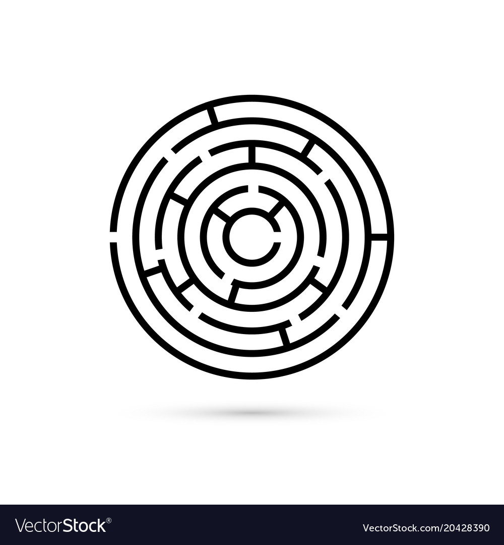 Circular Maze With Way To Center Business Vector Image