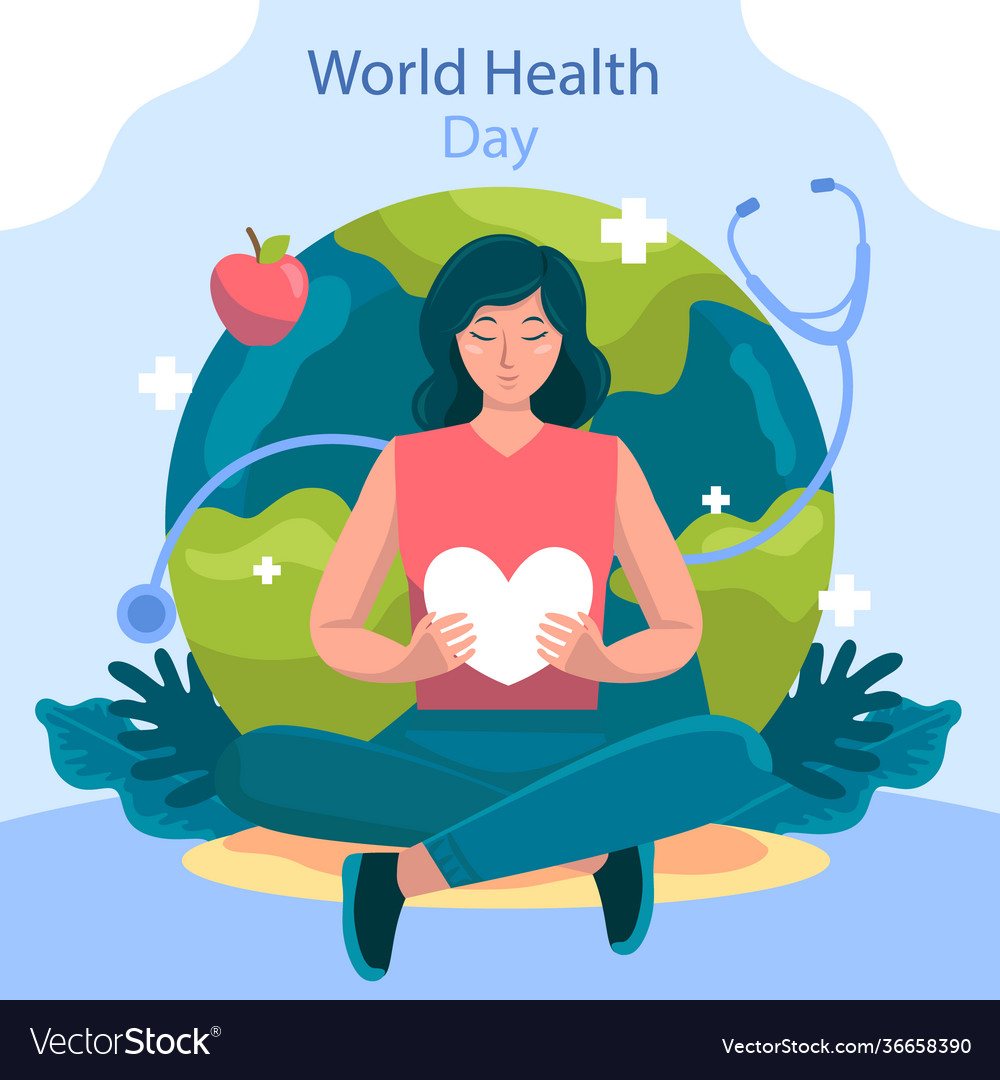 Hand drawn world health day Royalty Free Vector Image