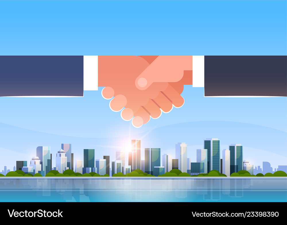 Hand shake icon business handshake partnership Vector Image