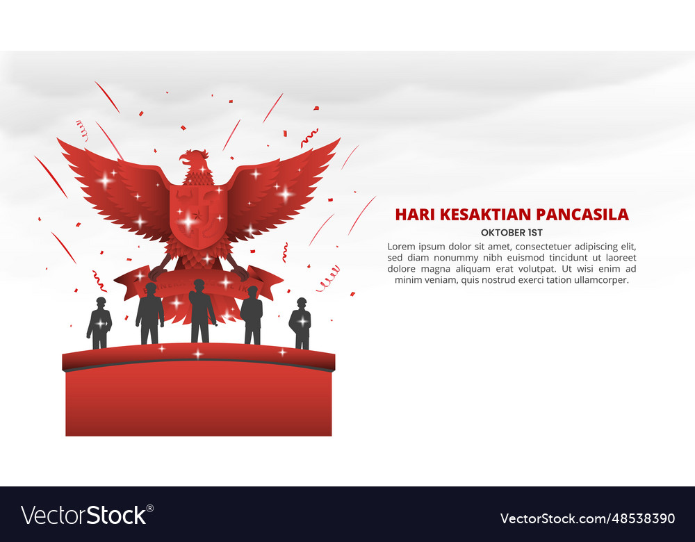 Hari kesaktian pancasila or pancasila sanctity Vector Image