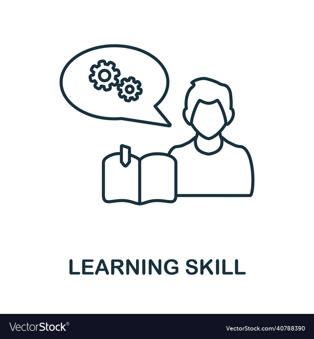Learning skill icon line element from cognitive Vector Image