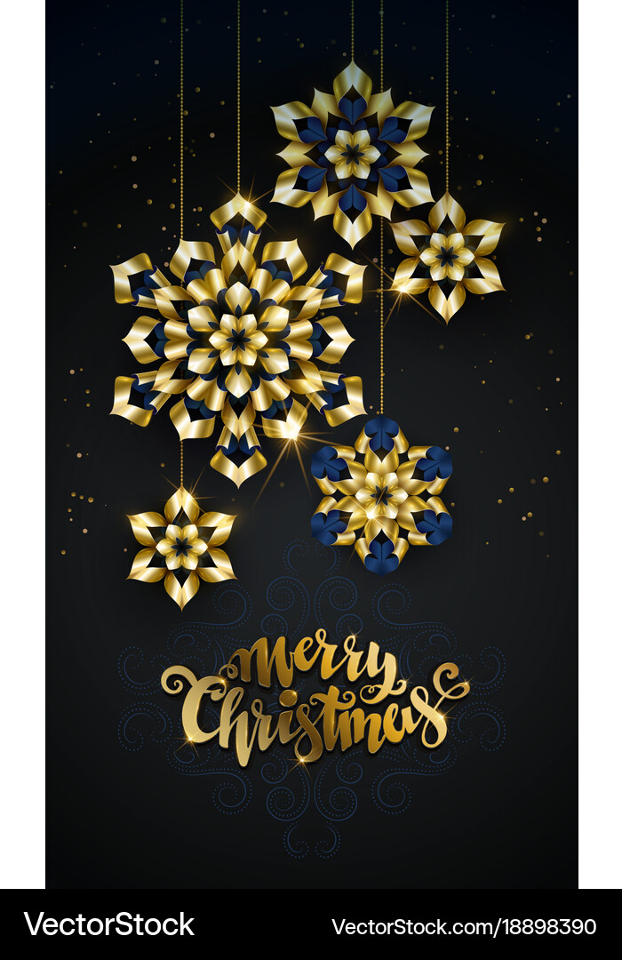 Merry christmas gold Royalty Free Vector Image