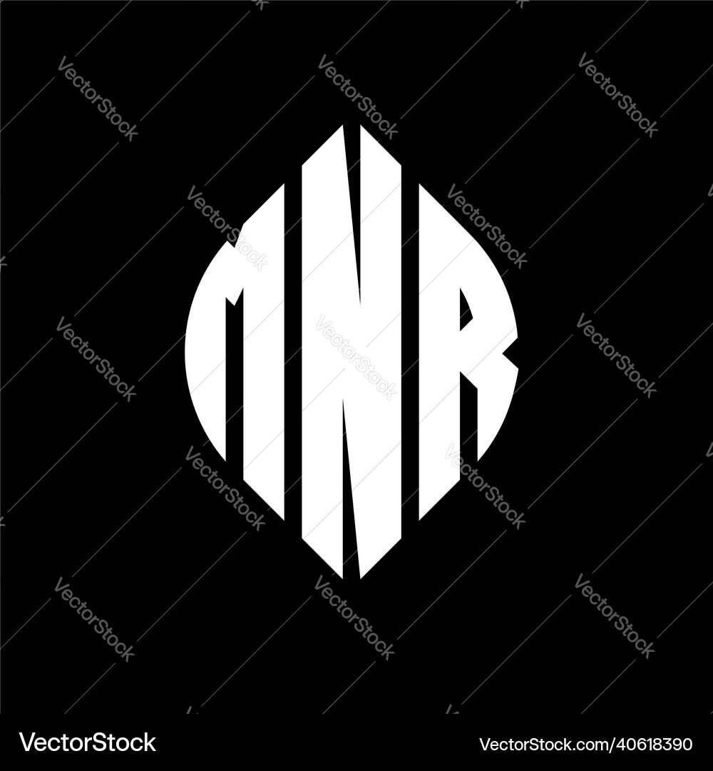 Mnr circle letter logo design with circle Vector Image