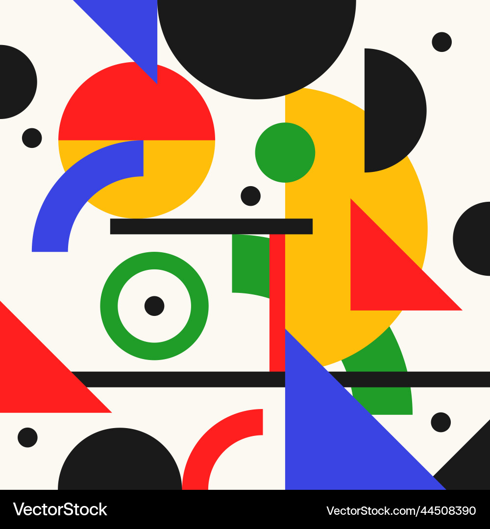 Modern geometric composition of various shapes Vector Image