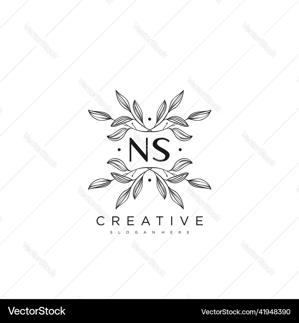 Ns initial letter flower logo template premium art