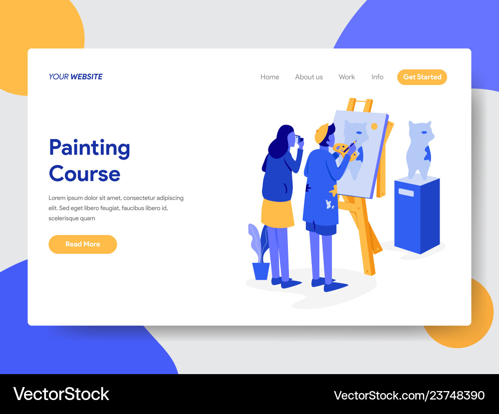 Painting course concept Royalty Free Vector Image