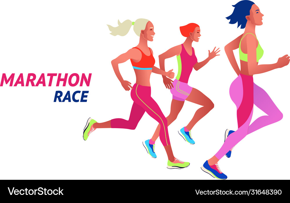 Running people women jogging Royalty Free Vector Image