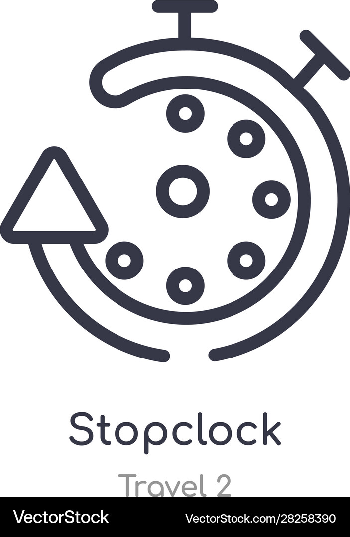 Stopclock outline icon isolated line from travel Vector Image