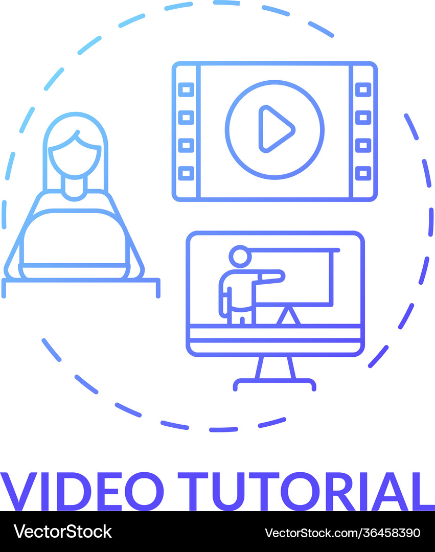Video tutorial concept icon Royalty Free Vector Image