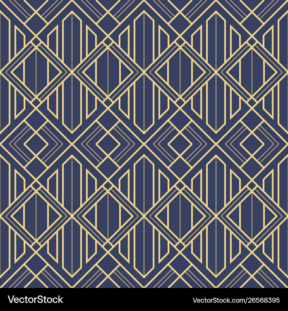Abstract art deco seamless luxury blue background Vector Image