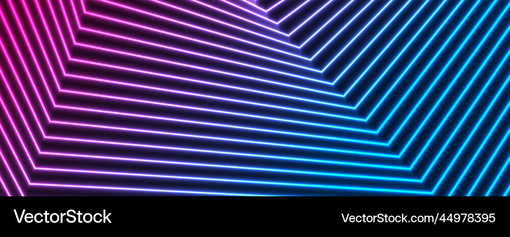 Blue purple tech geometric neon lines abstract Vector Image