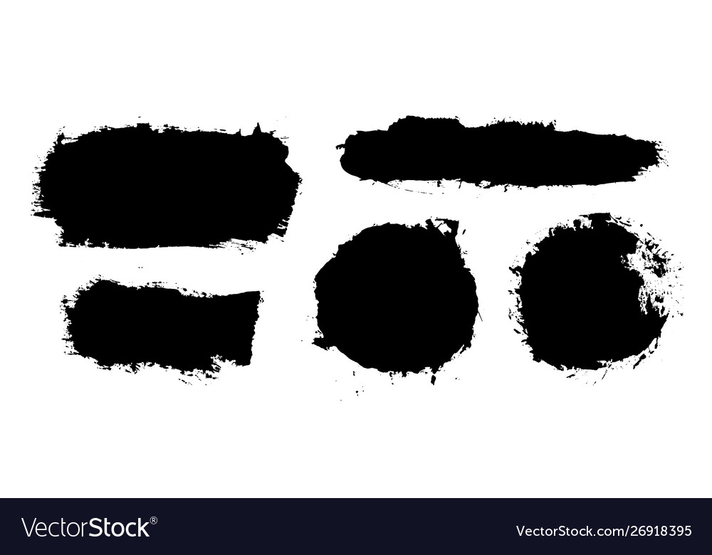 Brush strokes paintbrush set grunge Royalty Free Vector