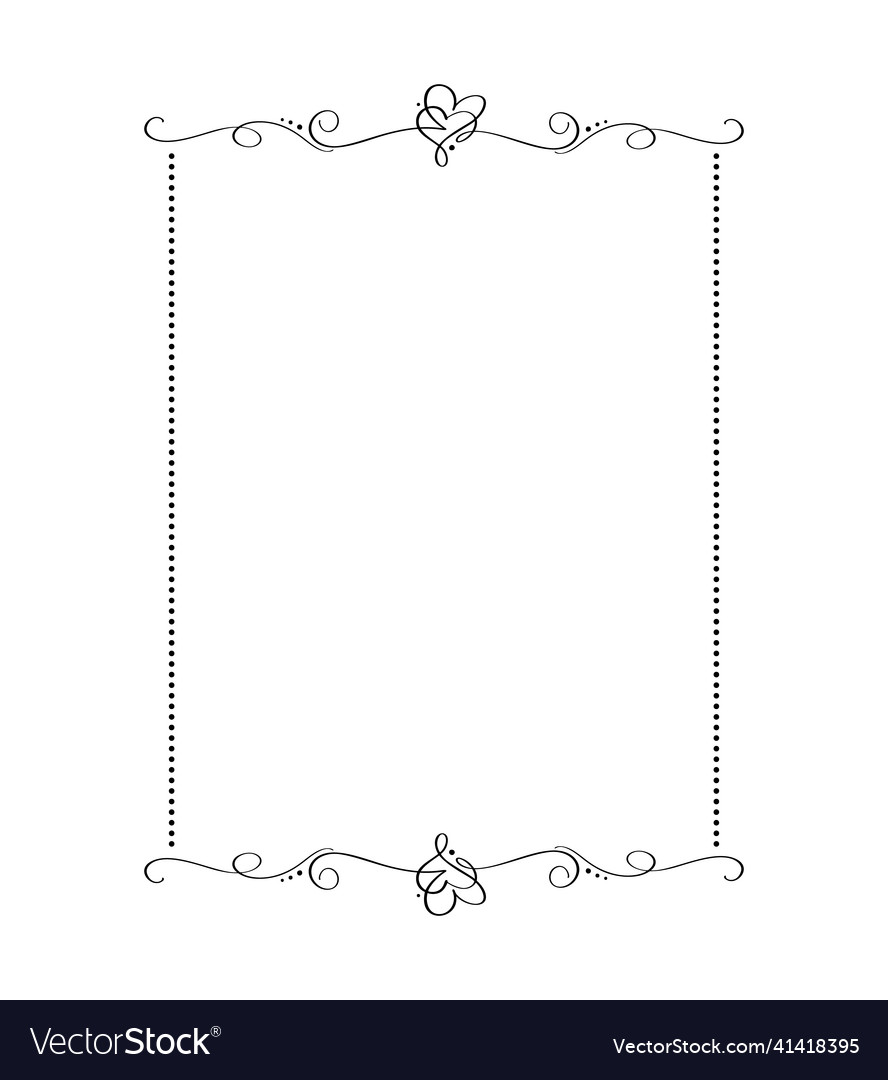 Calligraphy rectangular ornamental frame Vector Image