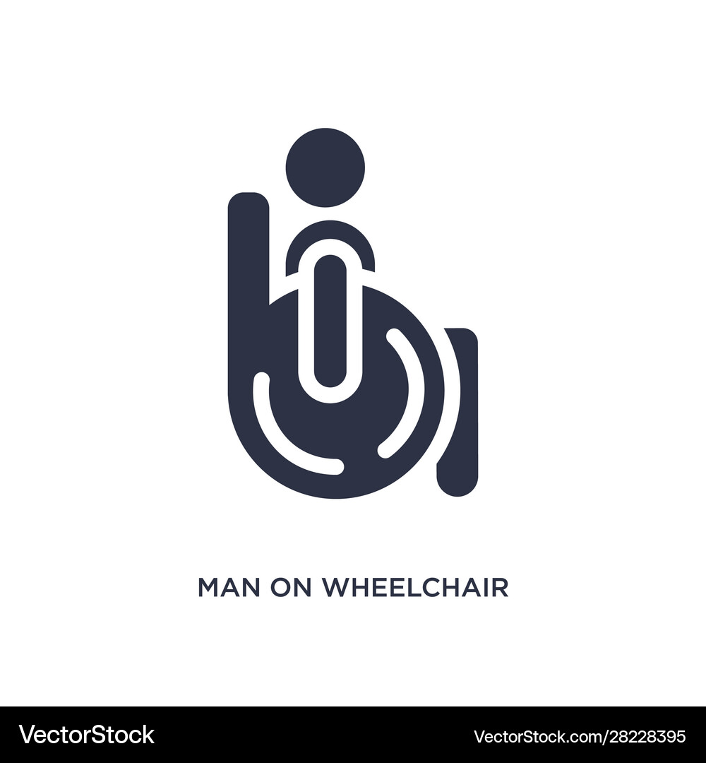 Man on wheelchair icon white background simple Vector Image