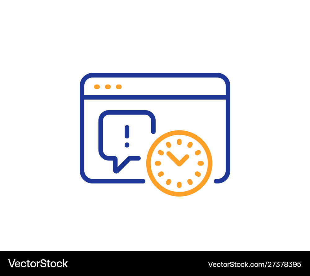 Project deadline line icon time management sign Vector Image