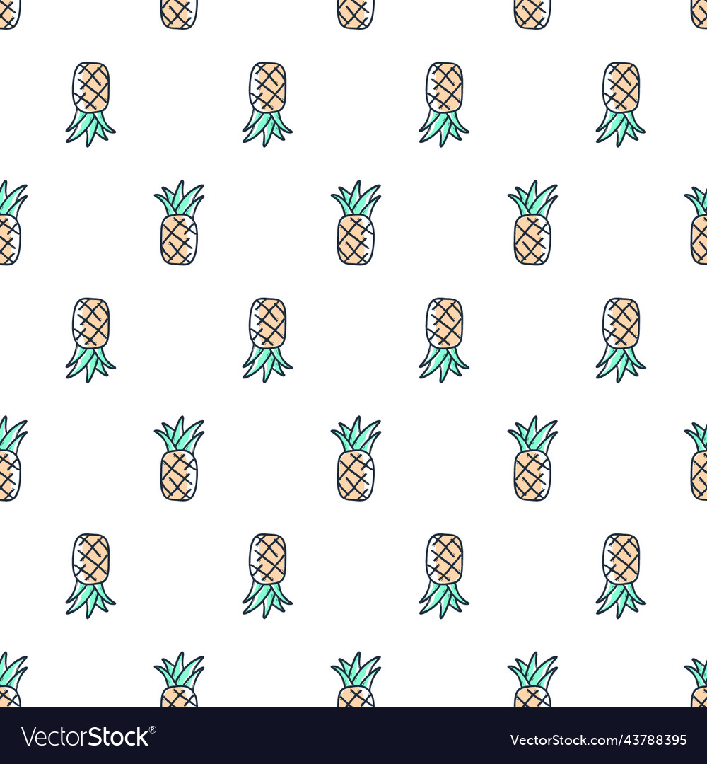 Tropical Pineapple Pattern Royalty Free Vector Image