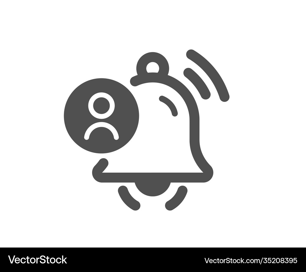 User notification icon alarm bell reminder sign Vector Image