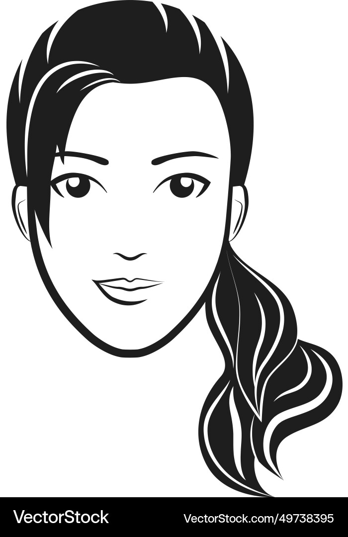Woman head with ponytail Royalty Free Vector Image