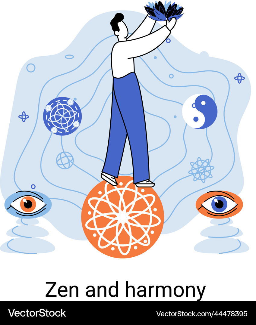 Zen and harmony meditation practice balance Vector Image