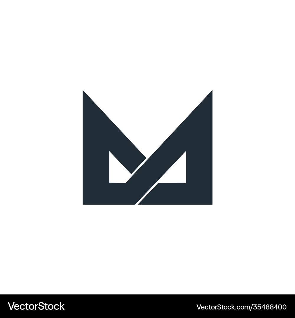 Abstract letter m overlap design geometric line Vector Image
