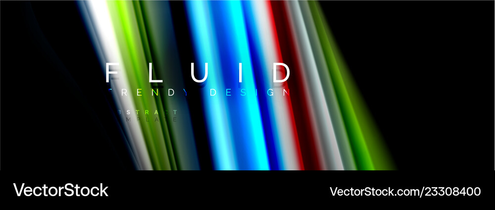 Bright colorful liquid fluid lines on black Vector Image
