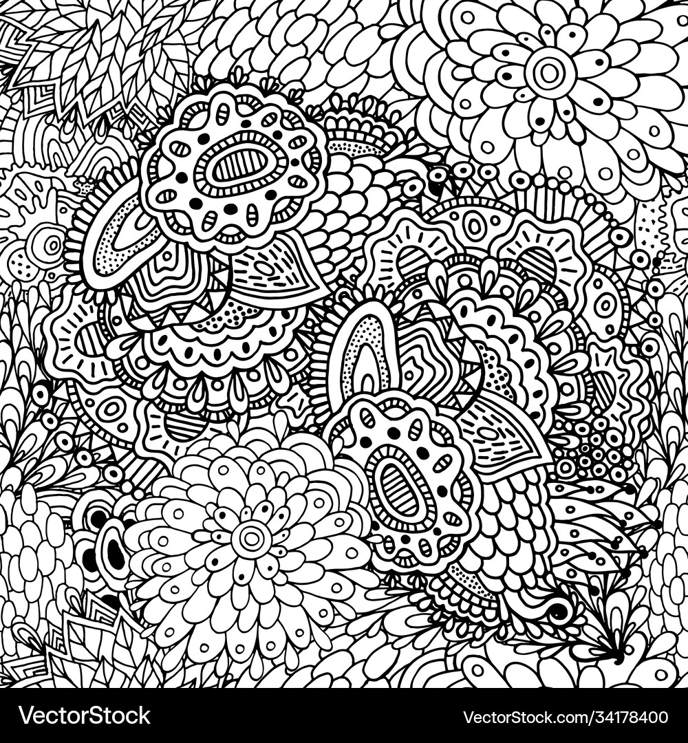 Coloring page for adults pattern beautiful Vector Image