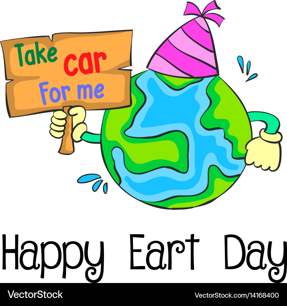Earth day cartoon style design Royalty Free Vector Image