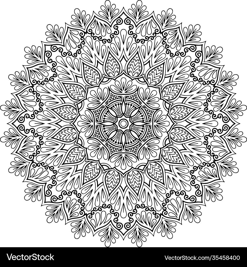 Figure mandala for coloring doodles sketch Vector Image