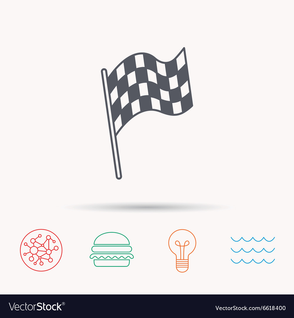 Finish flag icon start race sign Royalty Free Vector Image
