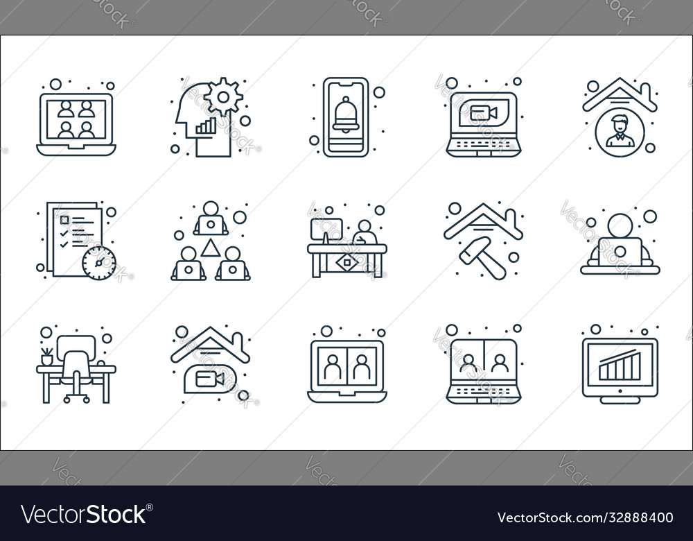 Home line icons linear set quality line set Vector Image