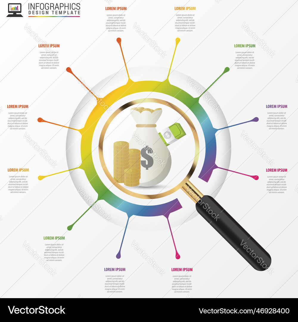 Investment analysis graphic design concept Vector Image