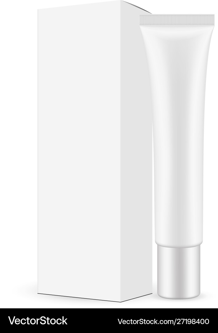 Plastic tube with paper box isolated Royalty Free Vector