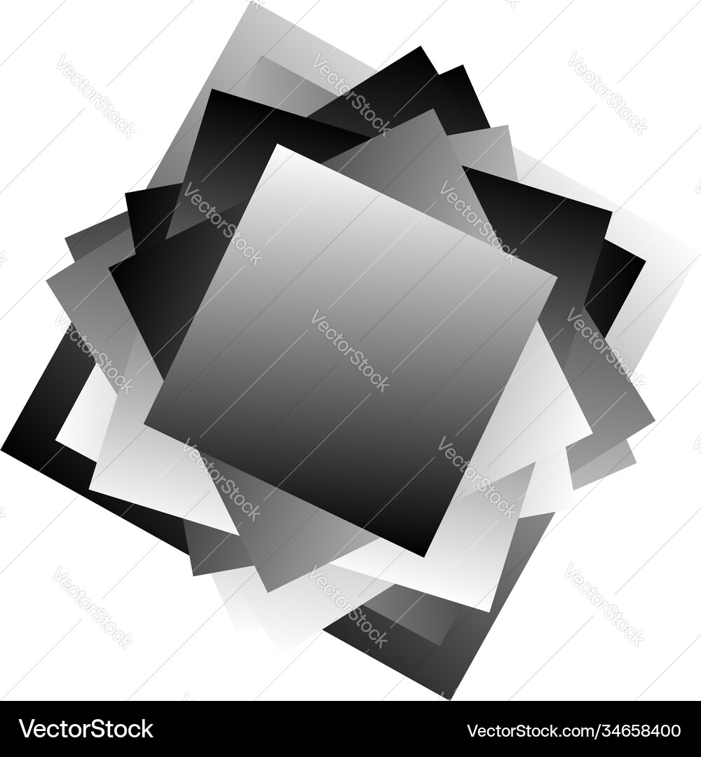 Randxom rotated overlap chaotic squares squares Vector Image