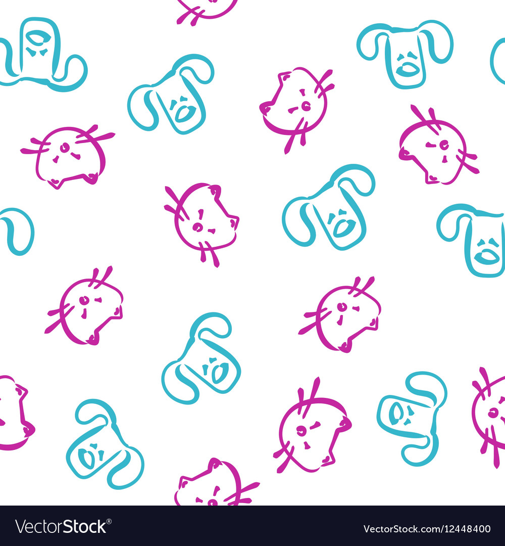 Seamless pets pattern Royalty Free Vector Image