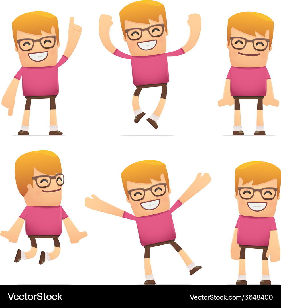 Set of dude character in different poses Vector Image