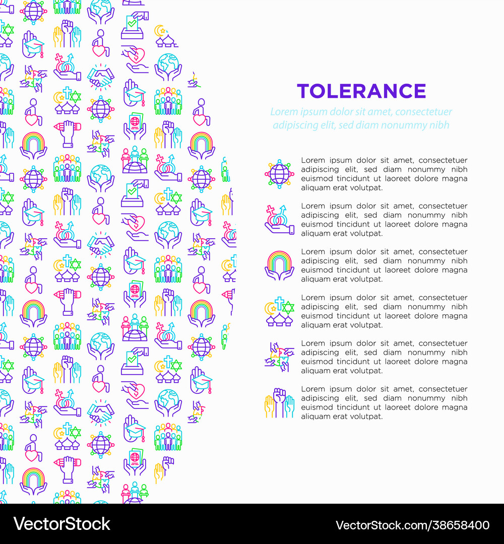 Tolerance concept with thin line icons gender Vector Image