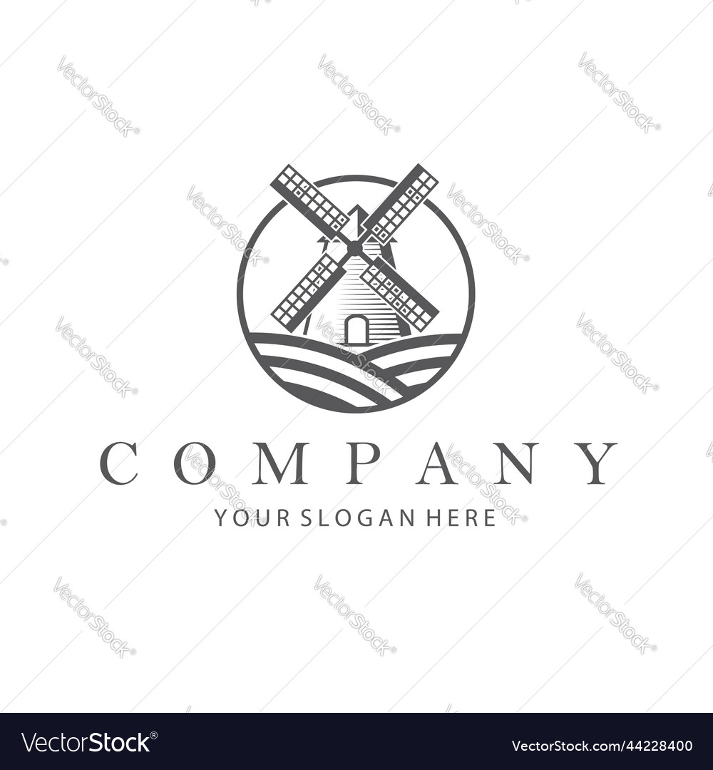 Windmill Royalty Free Vector Image - VectorStock