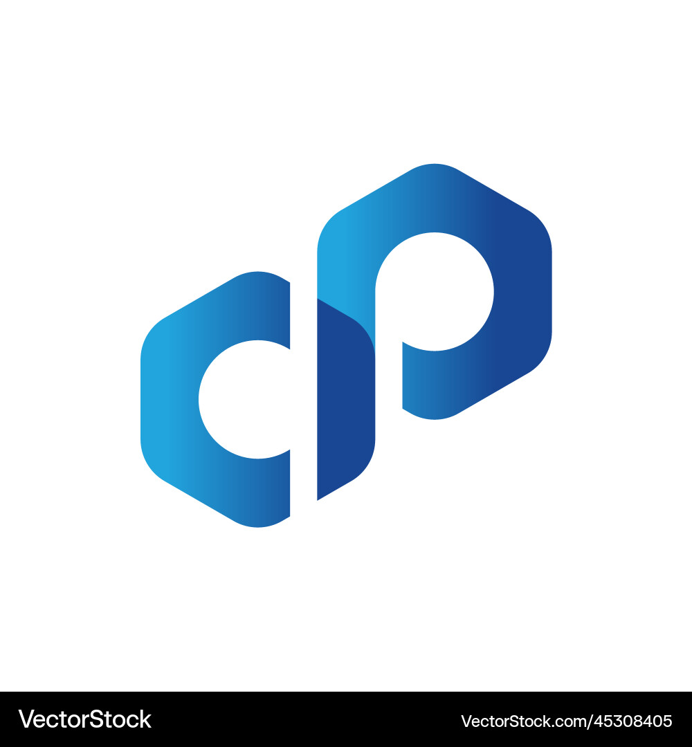 Abstract modern c and p latter logo design Vector Image