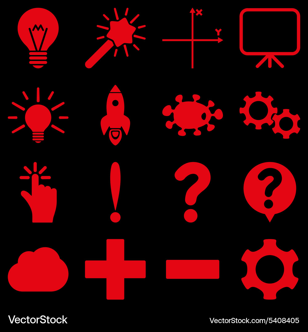 Basic science and knowledge icons Royalty Free Vector Image