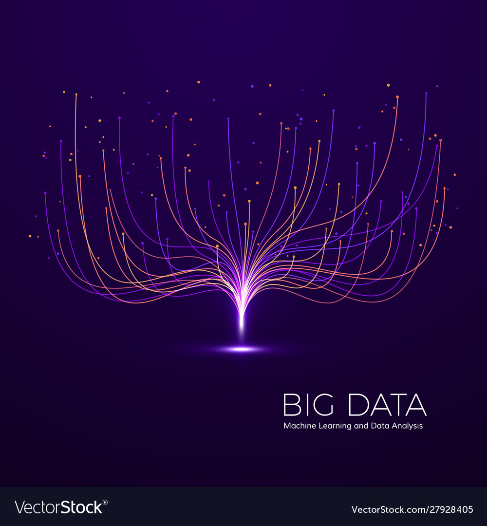 Big data machine learning and data analysis Vector Image