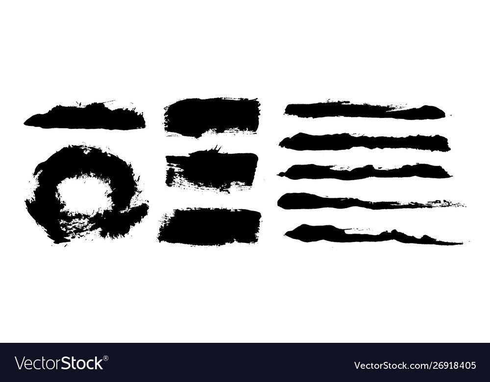 Brush strokes paintbrush set grunge Royalty Free Vector